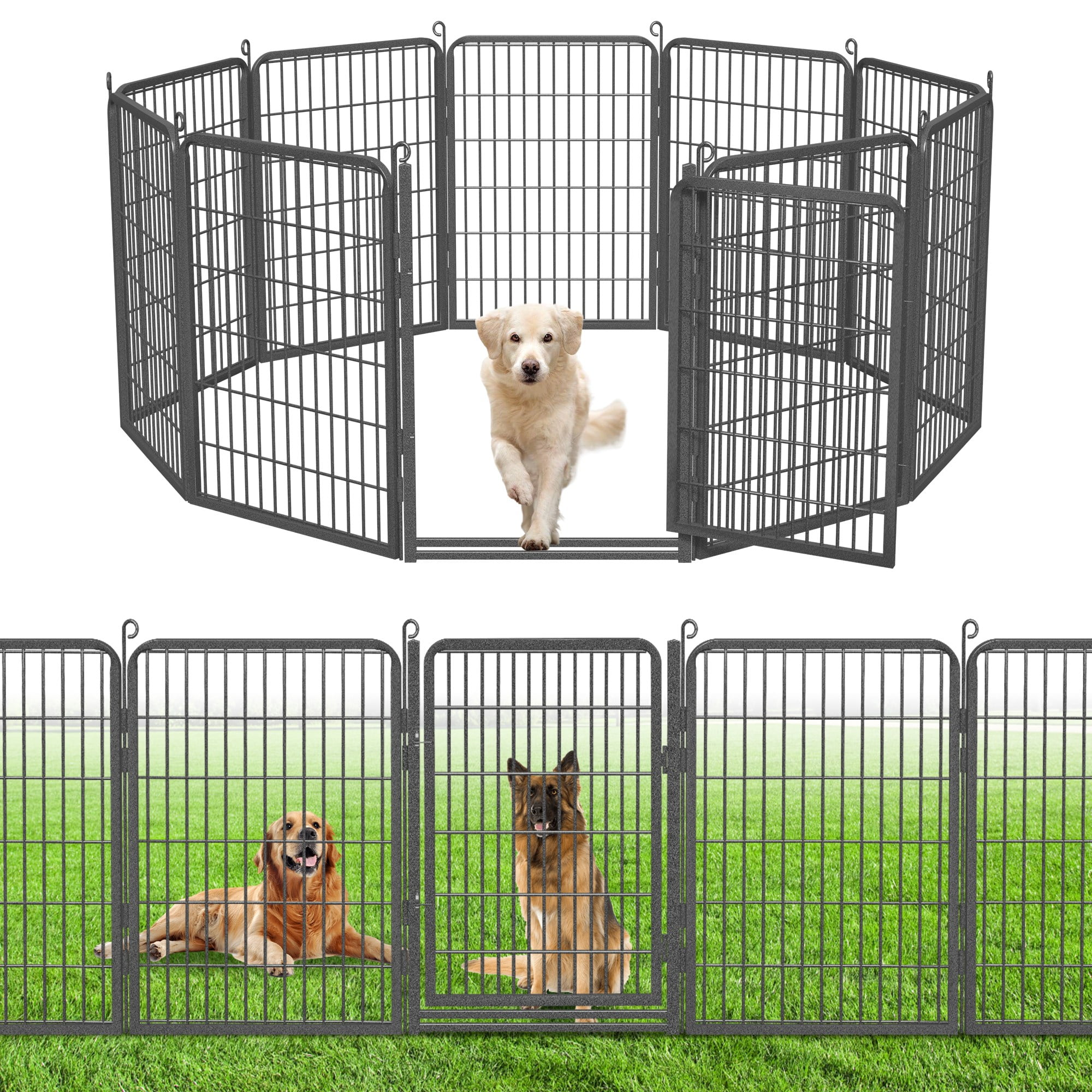 Jhsomdr Decorative Garden Fence with Gate 23ft (L)×40in (H) Heavy Duty ...