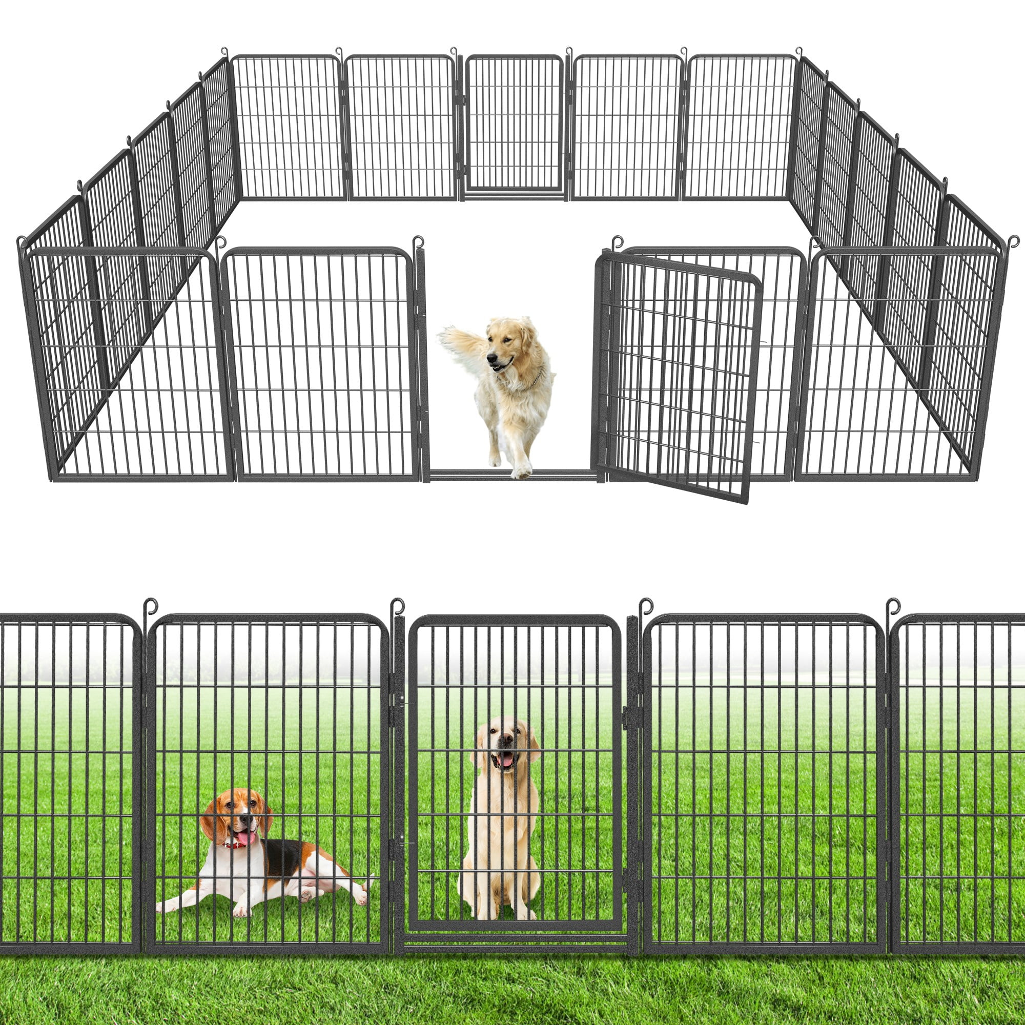 Jhsomdr Decorative Garden Fence with Gate 44ft (L)×32in (H) Heavy Duty ...