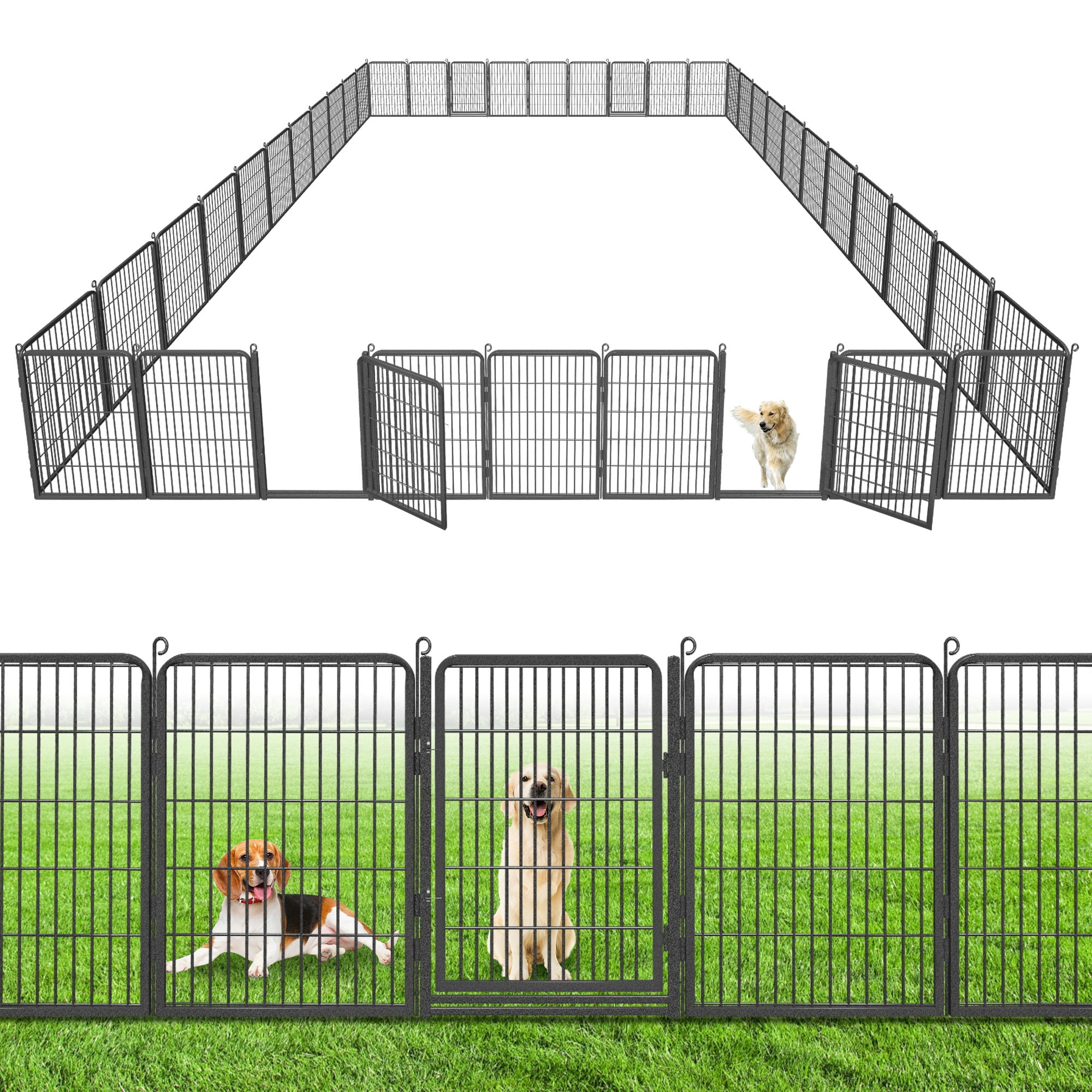 Jhsomdr Decorative Garden Fence with Gate 87ft (L)×32in (H) Heavy Duty ...