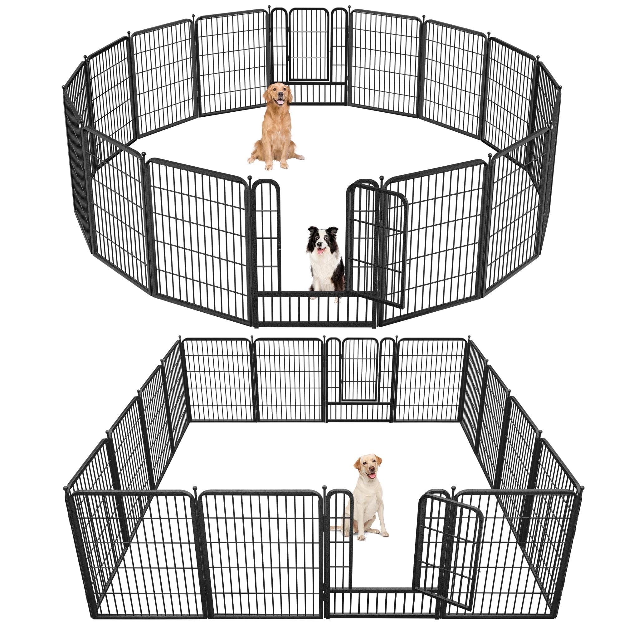 Jhsomdr Dog Playpen Dog Fence Outdoor, 32" Height Metal Dog Pen 16 ...