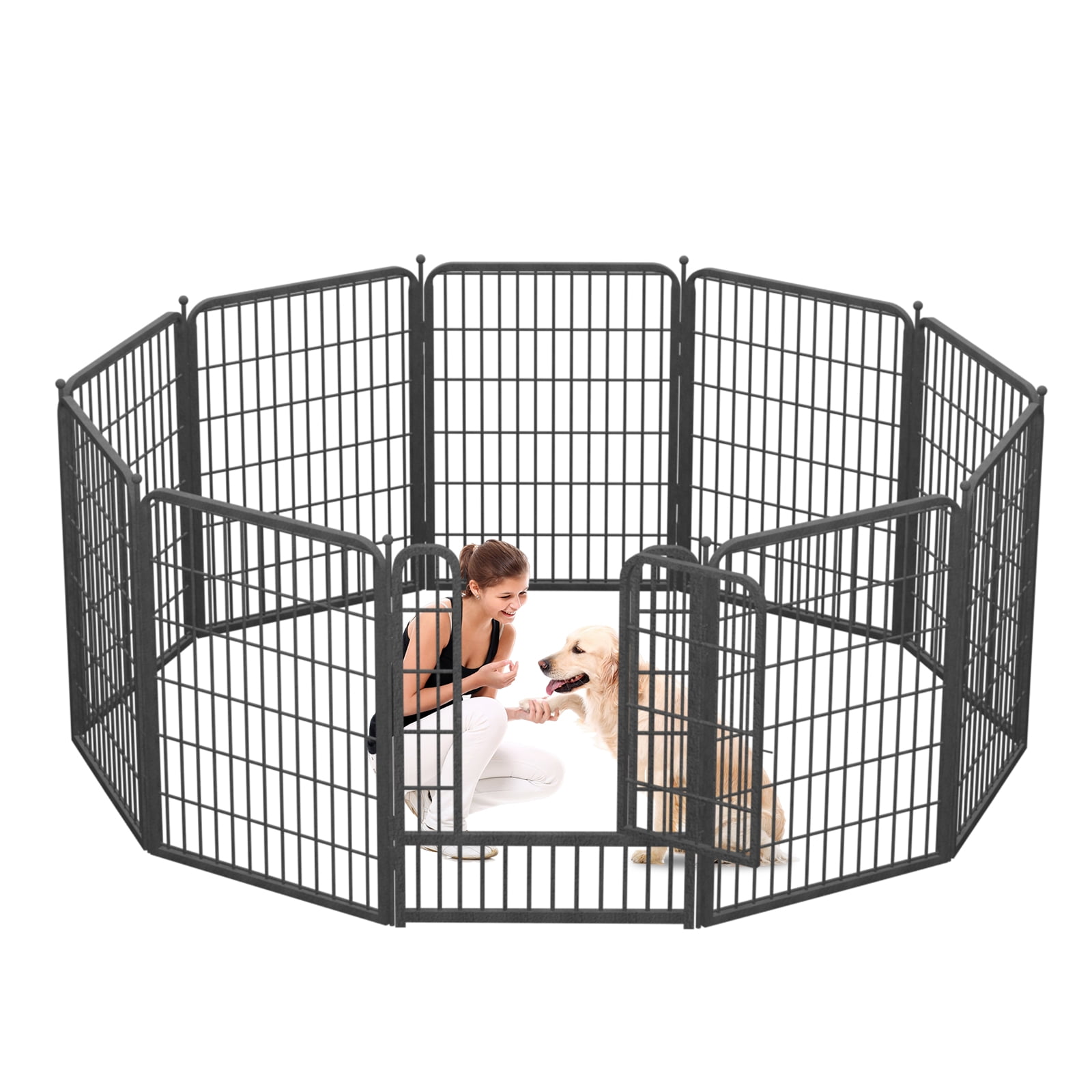 Jhsomdr Dog Playpen Dog Fence Outdoor for Yard 10 Panels 40" Height ...