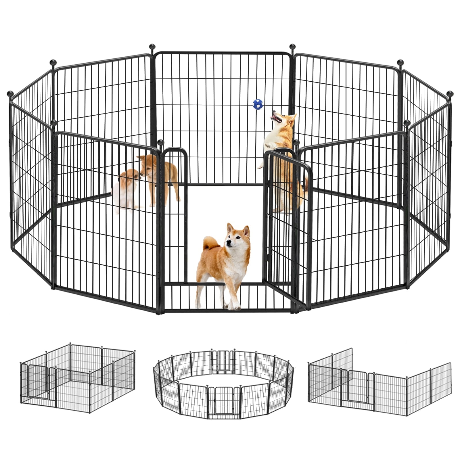 Jhsomdr Dog Playpen Outdoor 10 Panels 32" Height Heavy Duty Metal Dog ...