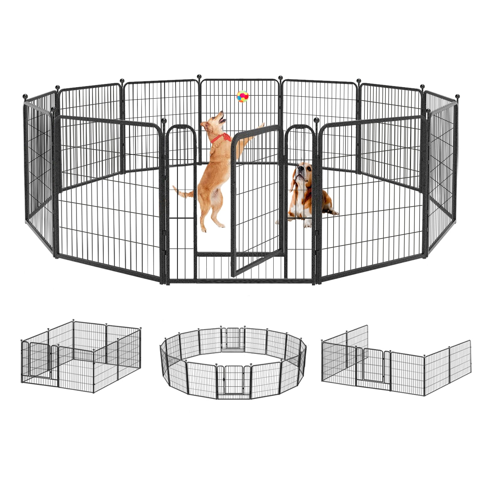 Jhsomdr Dog Playpen Outdoor 12 Panels 32" Height Heavy Duty Metal Dog ...