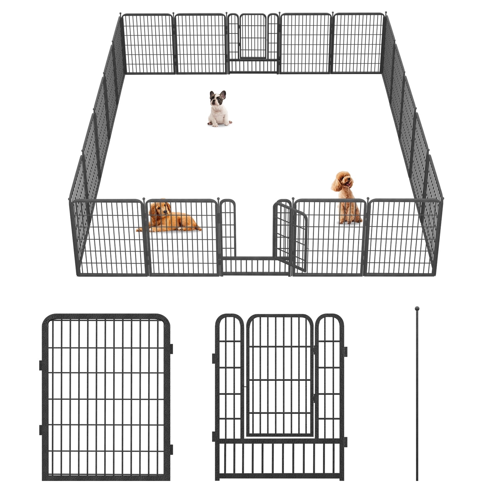 Jhsomdr Dog Playpen Outdoor 20 Panels 40" Height Heavy Duty Metal Dog ...