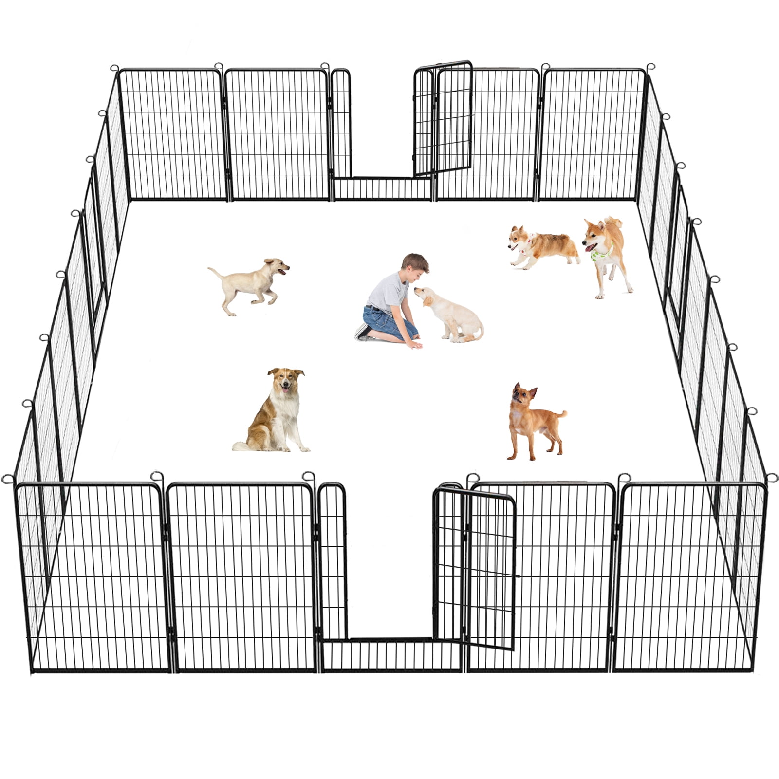 "Jhsomdr Large Outdoor Dog Playpen, 24 Panels, 40"" Tall Heavy Duty ...