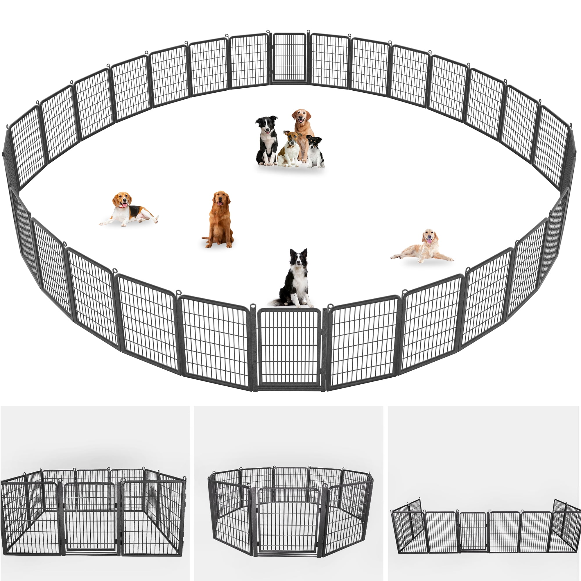 Jhsomdr Dog Playpen Outdoor, 34 Panels 40"H Indoor Dog Fence Puppy ...