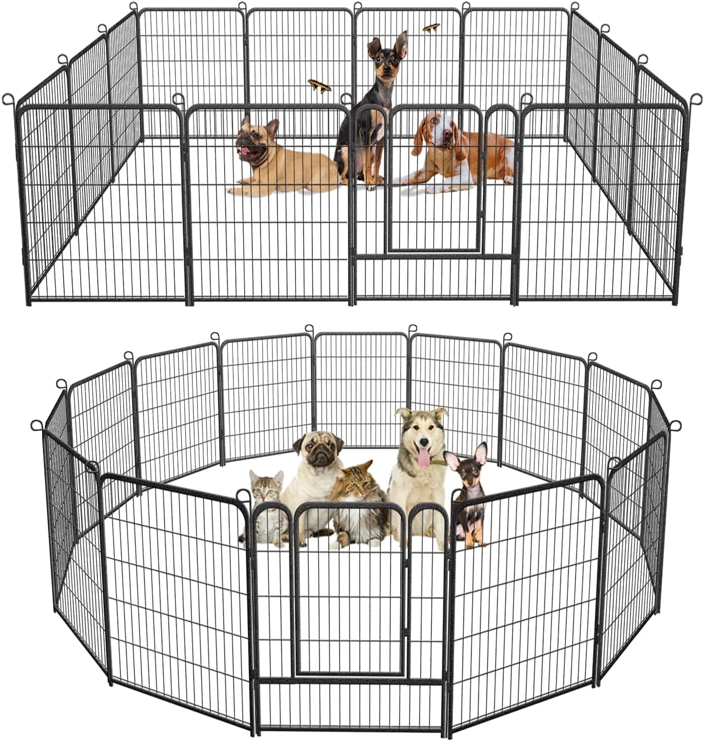 Jhsomdr Dog Playpen Outdoor Dog Fence 32" Height Heavy Duty Metal Pet ...