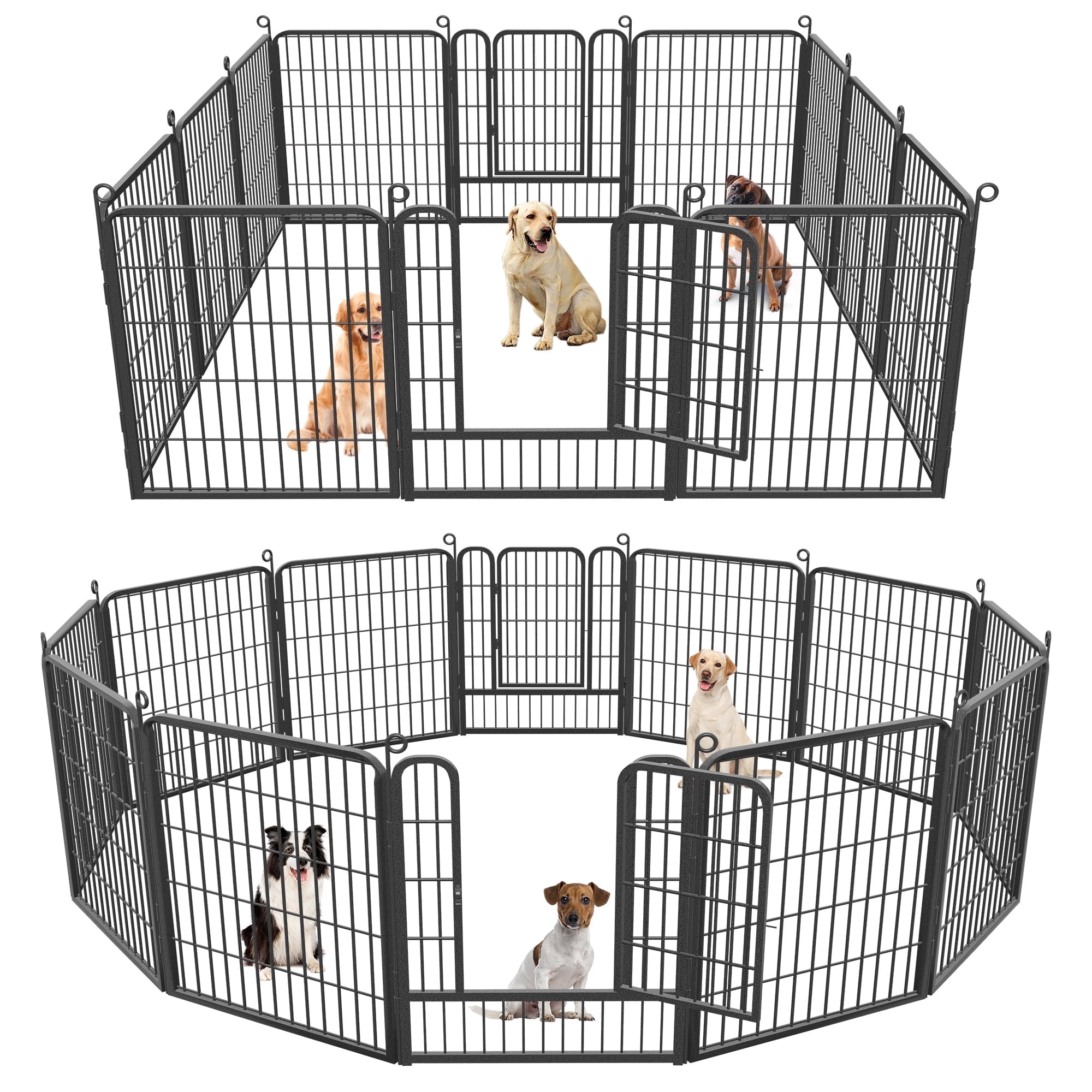Jhsomdr Dog Playpen Outdoor 32" Height 12 Panels Dog Fence Outdoor for ...