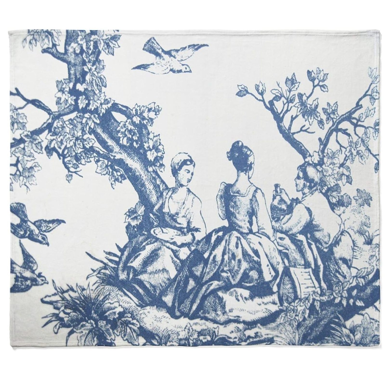 Jia ma sha FRENCH TOILE Throw Blanket Super Soft Fleece Plush Throw ...
