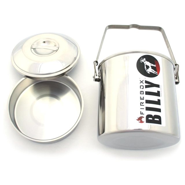 Jia ma sha Locking Bail Handle Camping Pot, Billy Can Bushcraft Kit - Zebra Loop Handle Pot SS ...