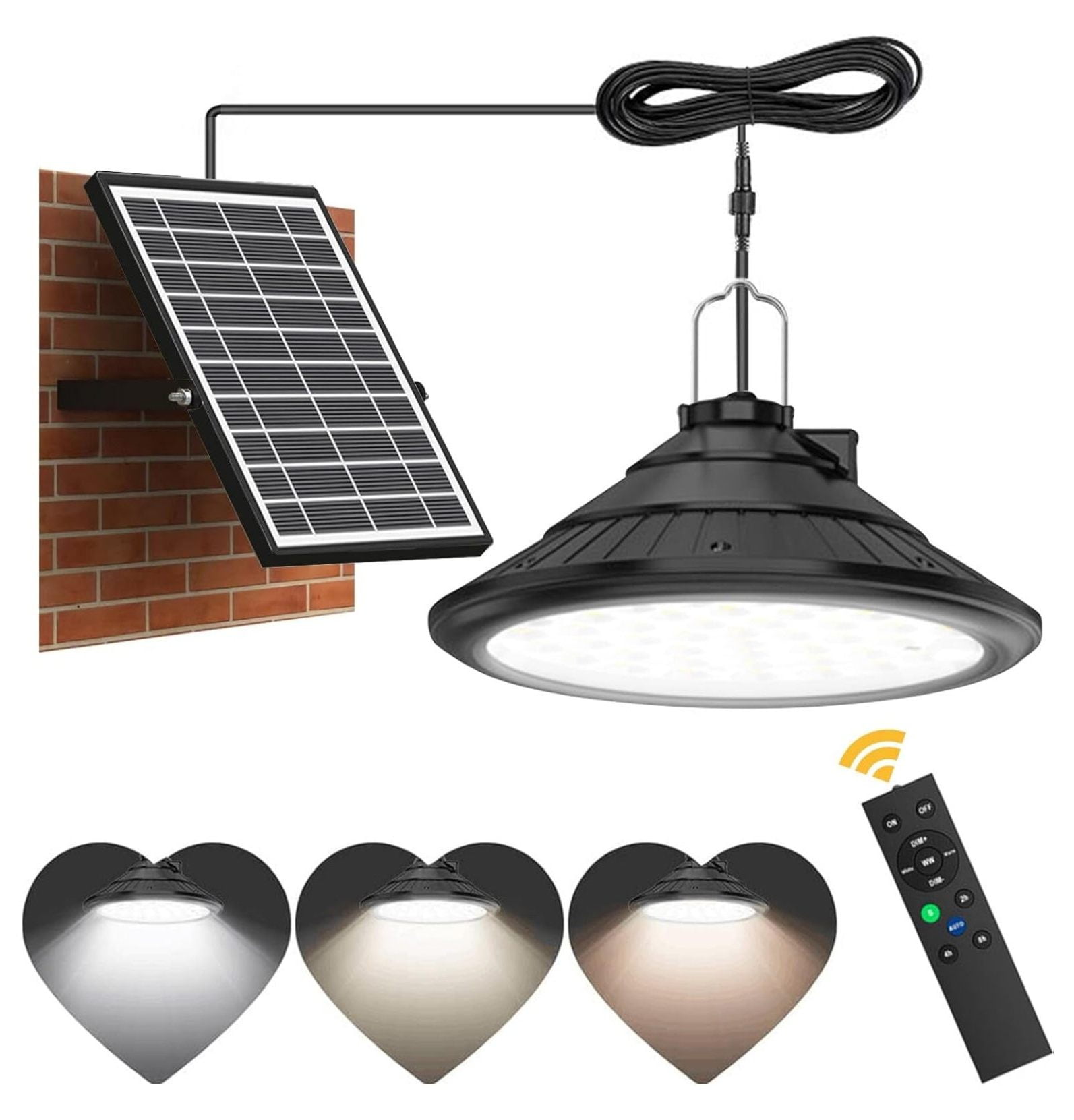 Jia ma sha Solar Powered Pendant Lamp Outdoor IP66 Waterproof Hanging Lights with Controller ...