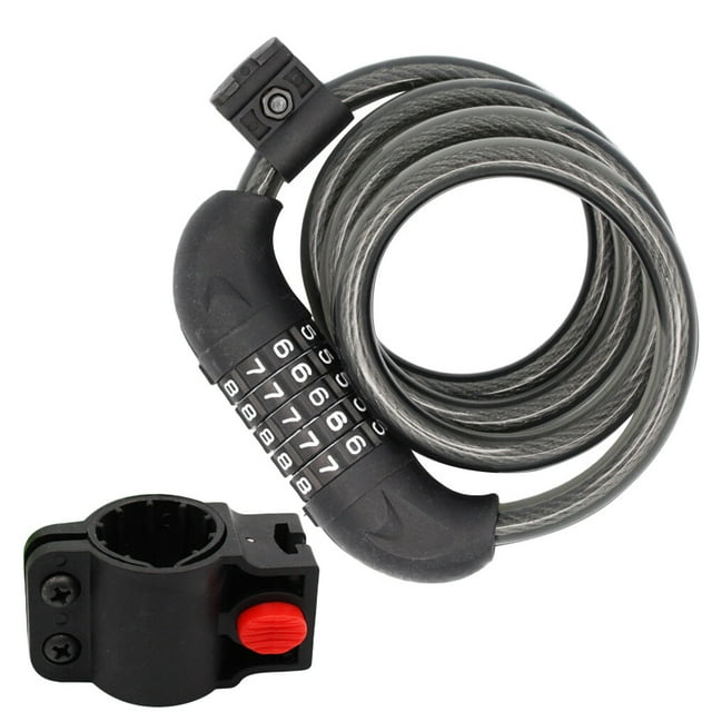 JiaHuin Bicycle Lock Spiral Lock Combination Lock Motorbike Anti- Cable Lock Steel Wire Bike ...