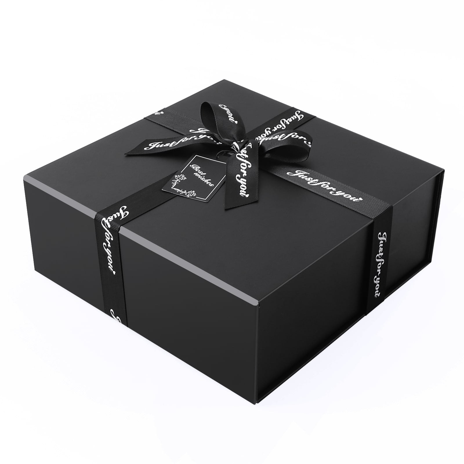 JiaWei World Gift Box 9.4x9.4x3.7 inches, Magnetic Gift Box with Ribbon ...