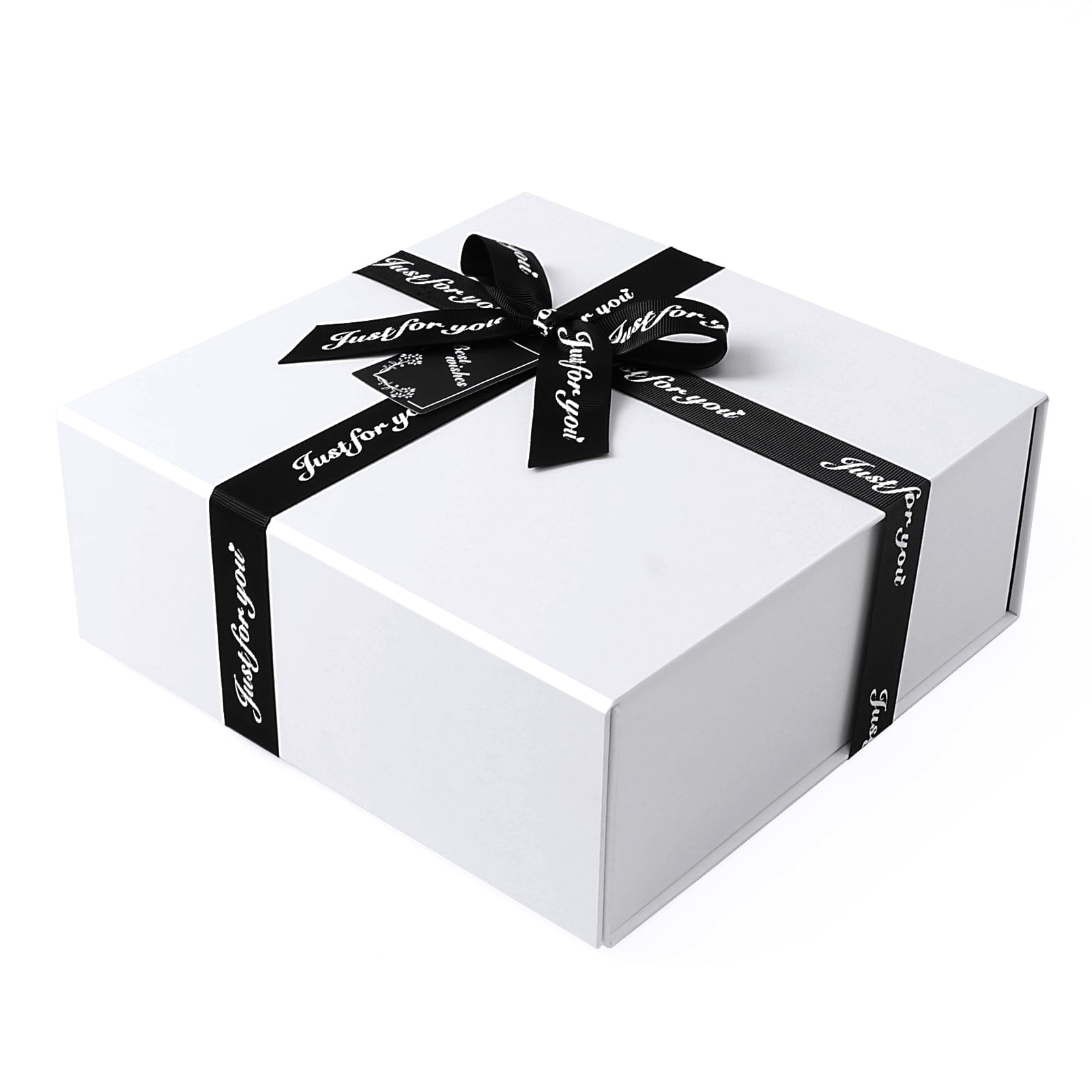 JiaWei World Gift Box 9.4x9.4x3.7 inches, Magnetic Gift Box with Ribbon ...