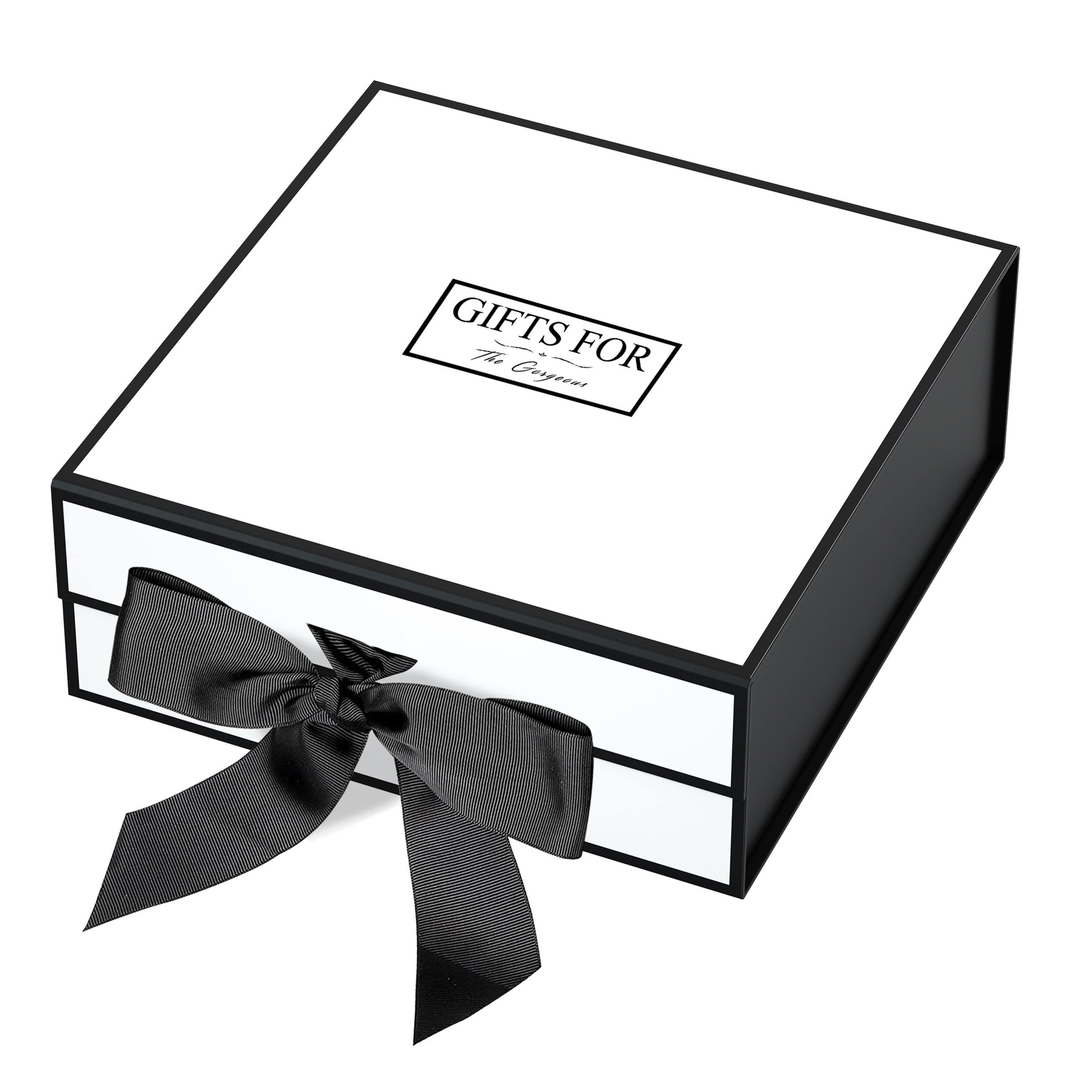 JiaWei World Gift Box, 9.4x9.4x3.7 inches, Small White Magnetic Gift ...