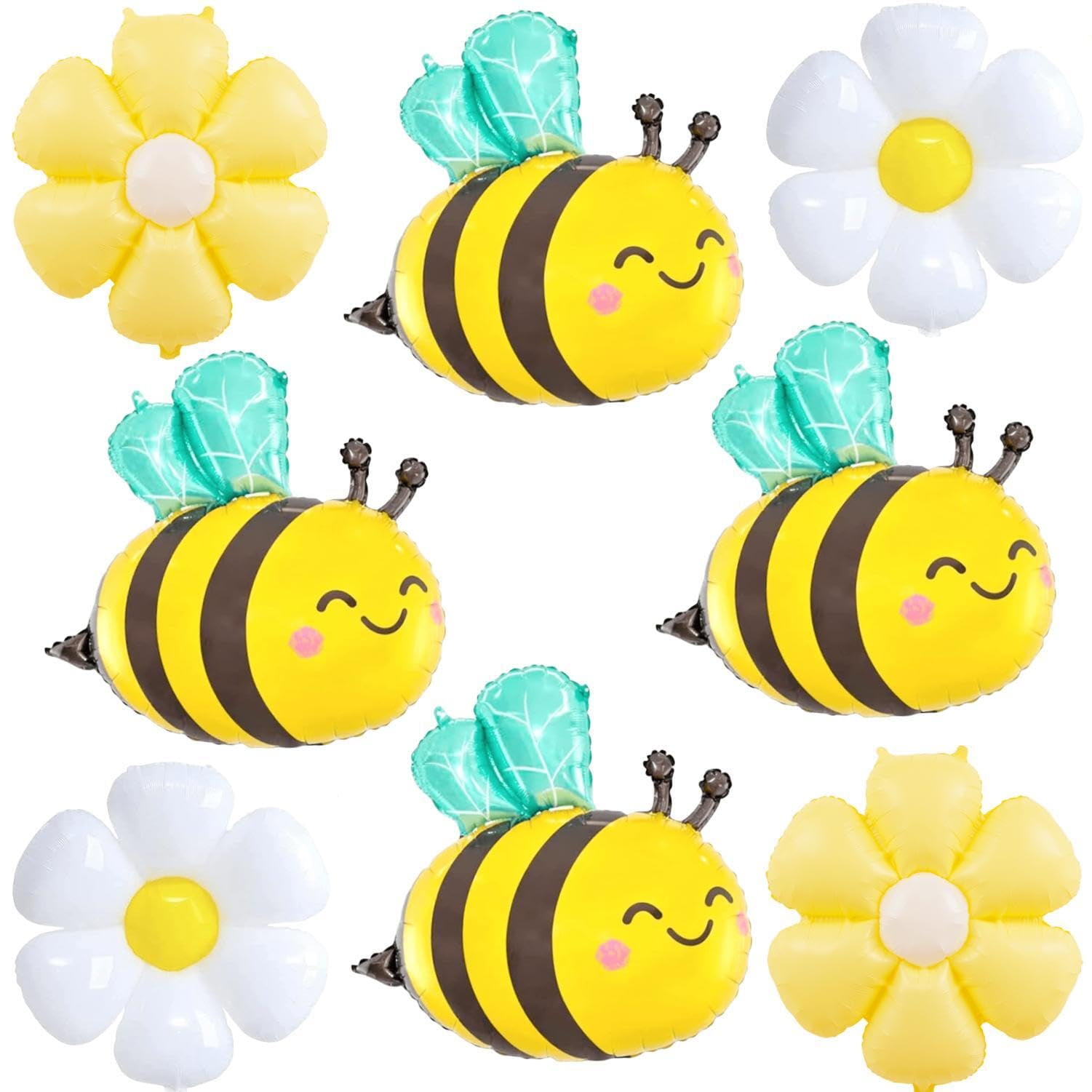 Jiahaoppx Bee Balloon Yellow STF9 and Black Bee Foil Mylar Balloons and ...