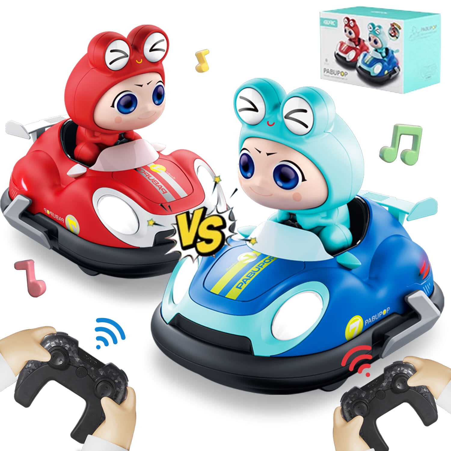 Jiakora Remote Control Cars Set of 2, Ejecting Bumper Cars with LED ...