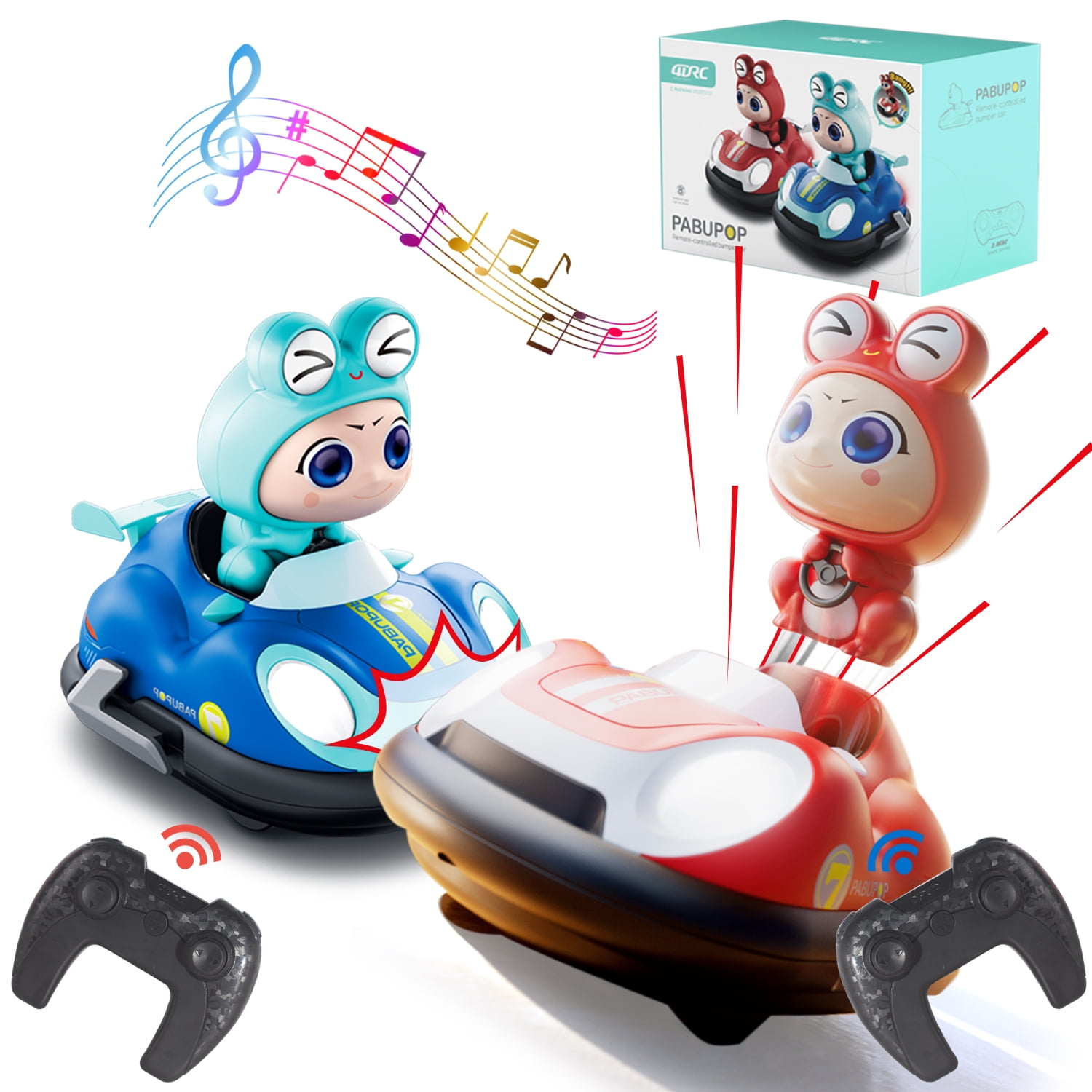 Jiakora Remote Control Cars Set Ejecting Bumper Cars with LED Lights ...