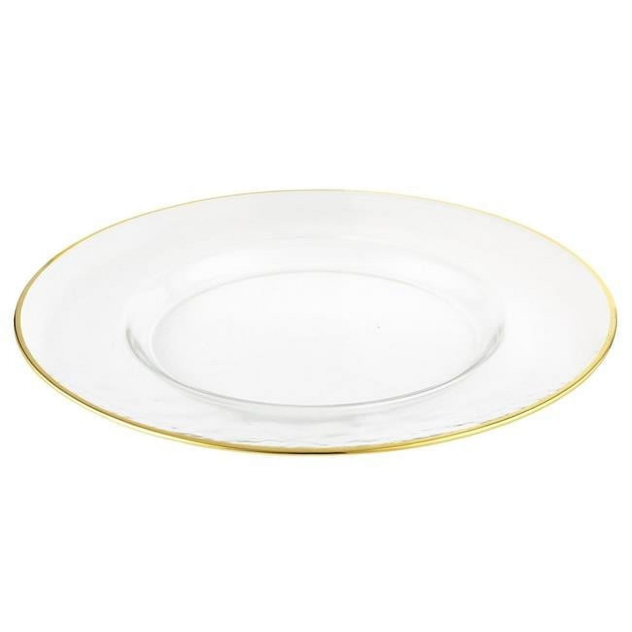 Jiallo 13" Rim Modern Glass Chargers in Gold/Clear (Set of 4) - Walmart.com