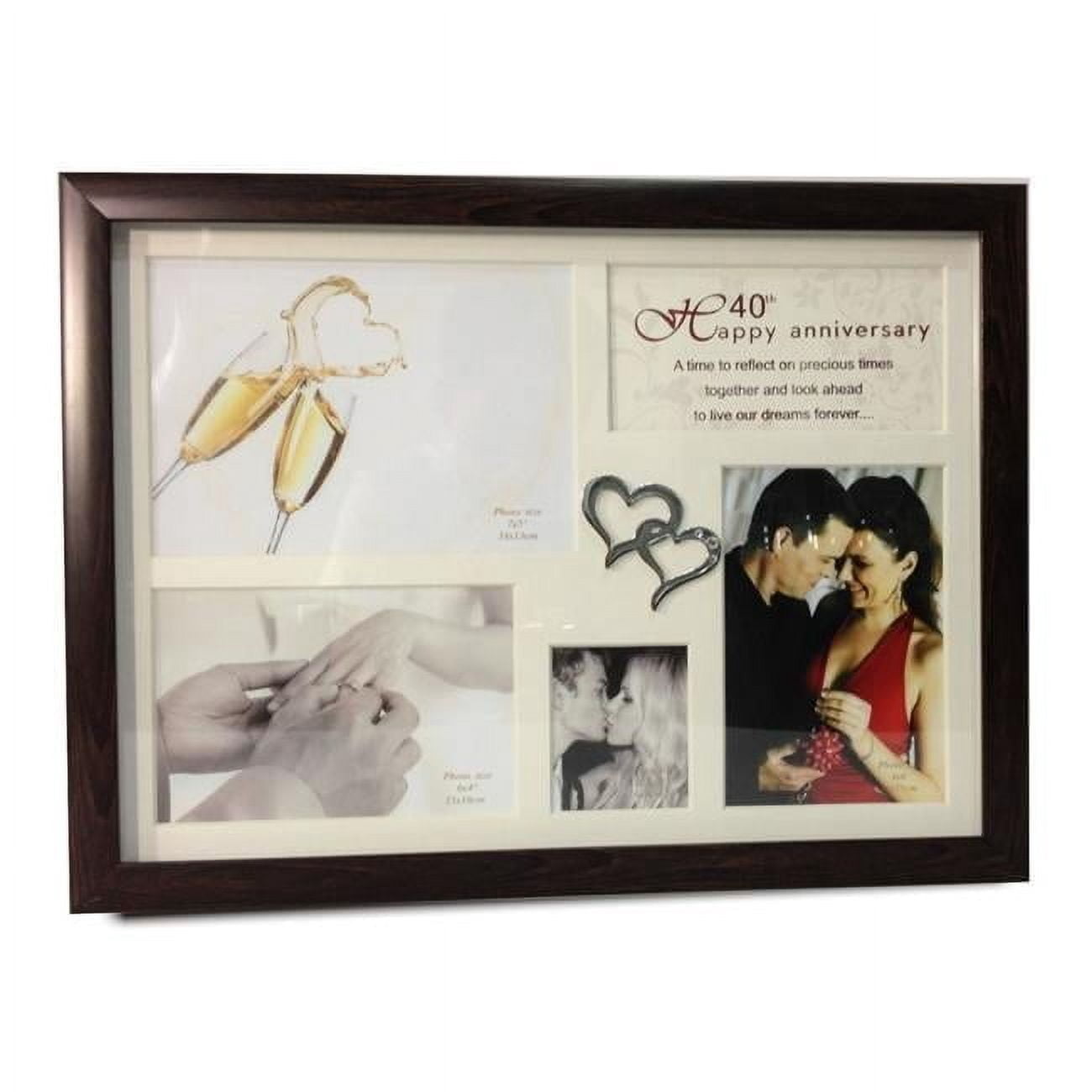 Jiallo 40th Anniversary Collage Photo Frame with Double Heart Icon ...