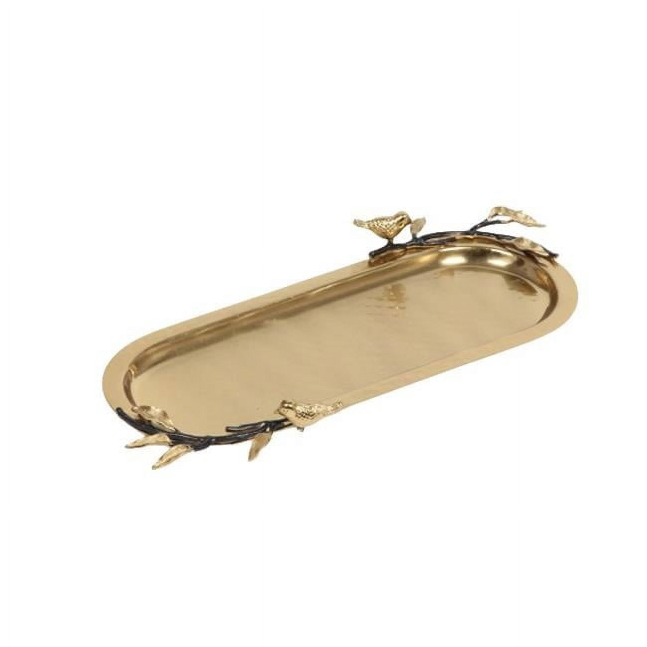 Jiallo 70225 15 x 6 in. Songbird Oblong Serving Dish, Gold - Walmart.com