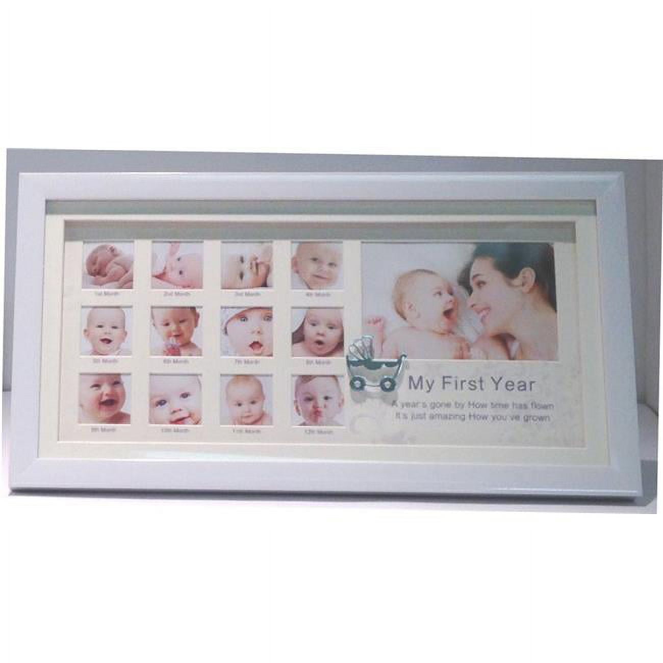 Jiallo My First Year Elegant Design Modern Metal Collage in White ...