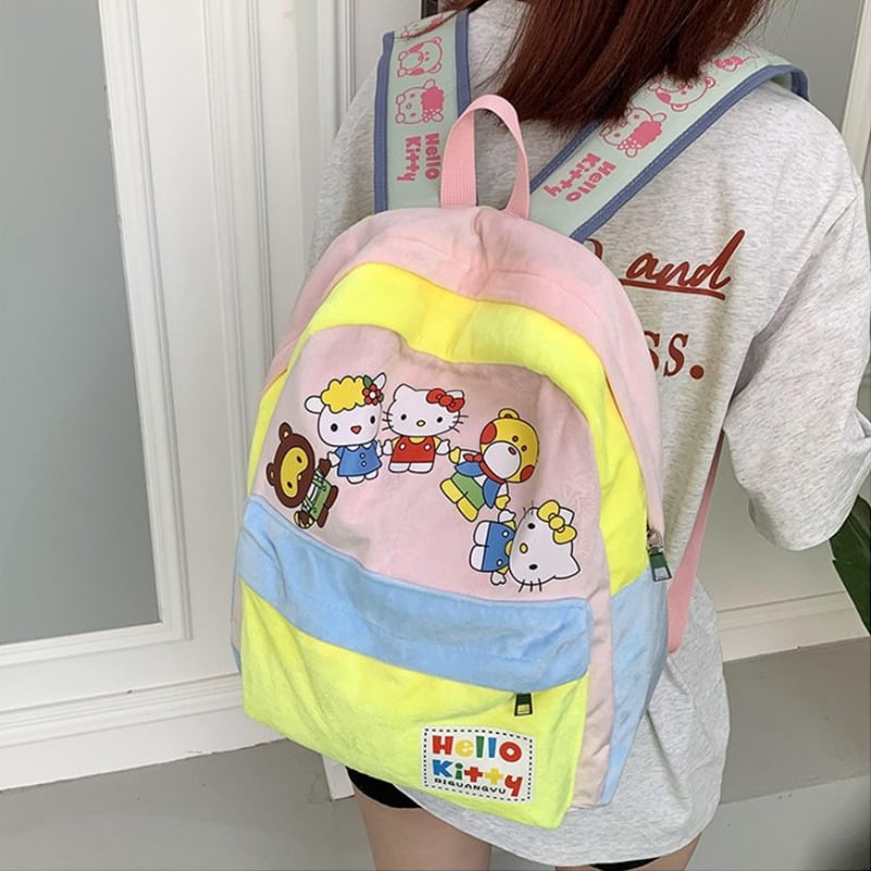 JianFen MBTI Kawaii Hello Kitty Womens Backpack Y2k Sweet Cute Contrast ...