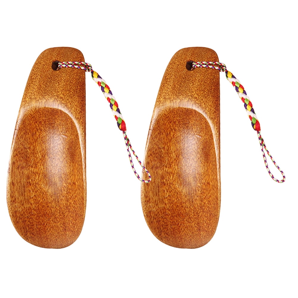 Jiandong Shoes Lifter Handhold Wood Shoe Horn - 2pcs Wooden Shoehorn for Men, Kids, Seniors(3 ...
