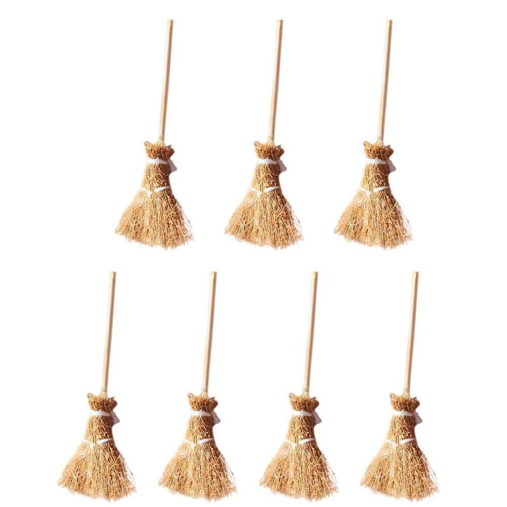 Jiandong Wooden Broom Model 7pcs Witch Broom Hanging Photo Booth Props ...
