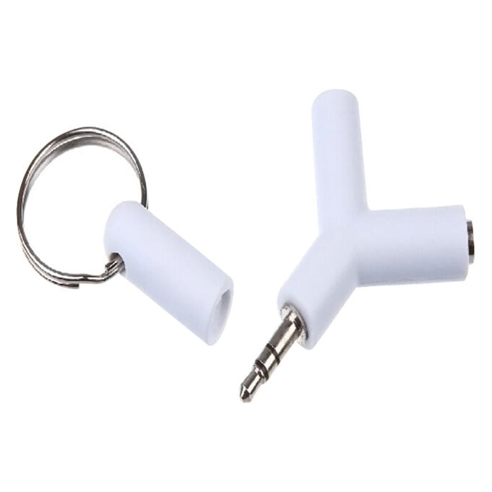 3.5mm Stereo Audio Splitter Adapter for Headphones Earphones White ...