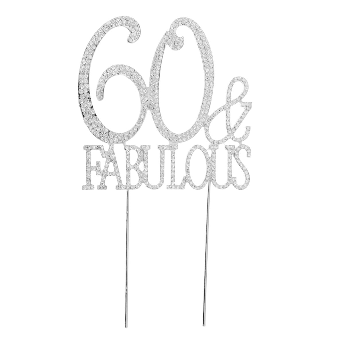 Jiandong cake topper 60 & Fabulous Cake Topper Glitter Alloy Rhinestone ...