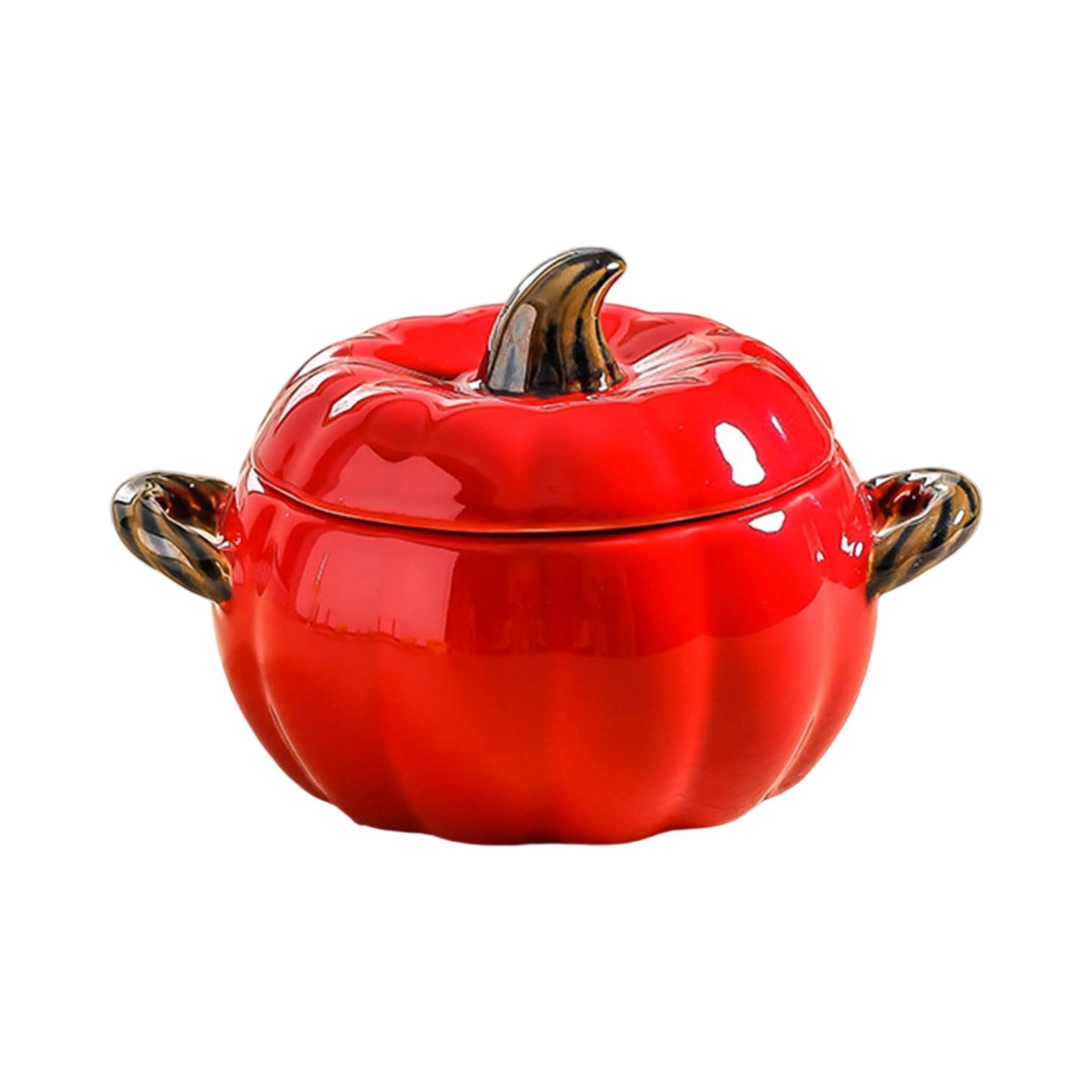Jiangai 2025 Oven Pot with Lid Pumpkin Pottery Dessert Saucepan Mini ...