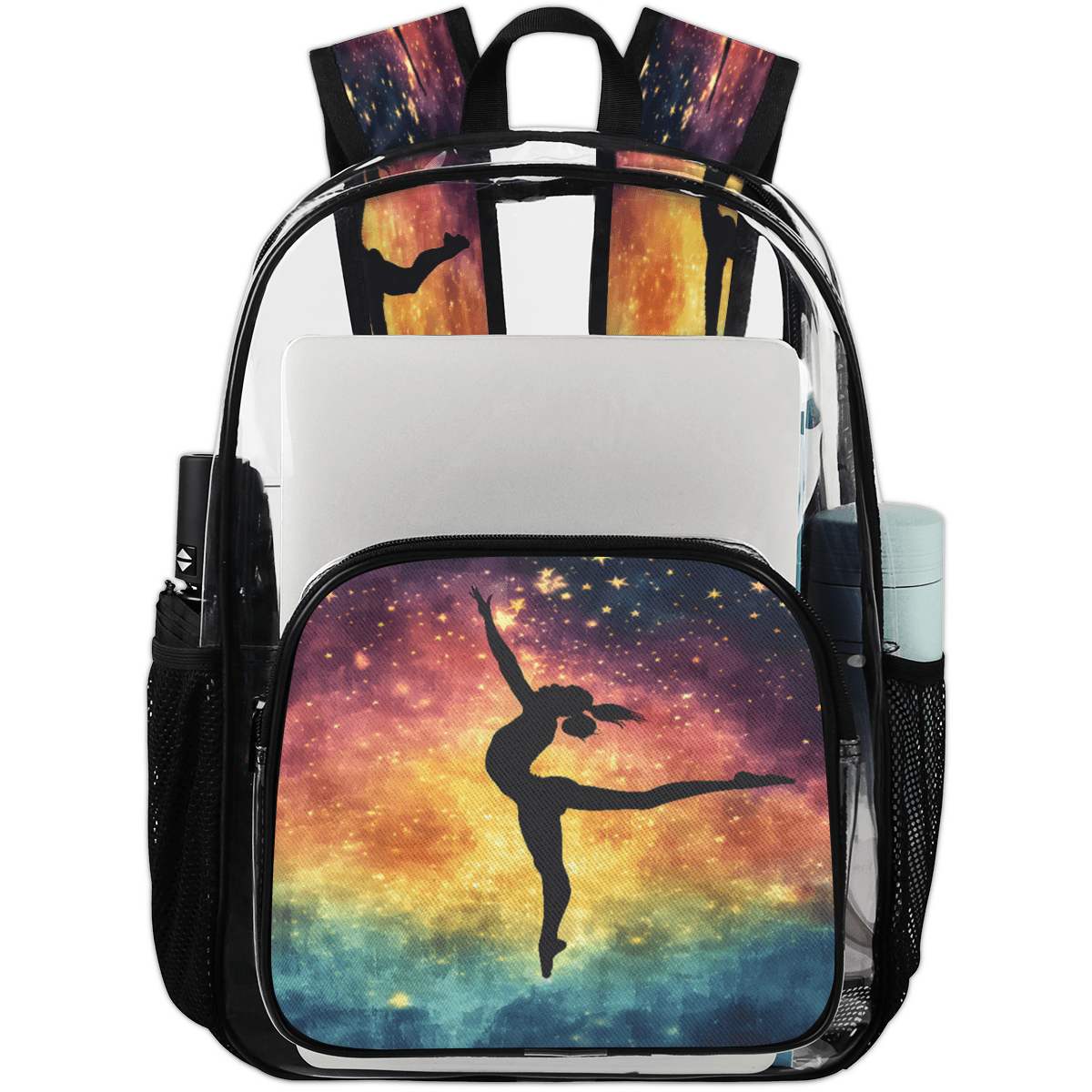 Jiaoprinted Ballt Silhouette Clear Backpack for Stadium Events, Dancer ...