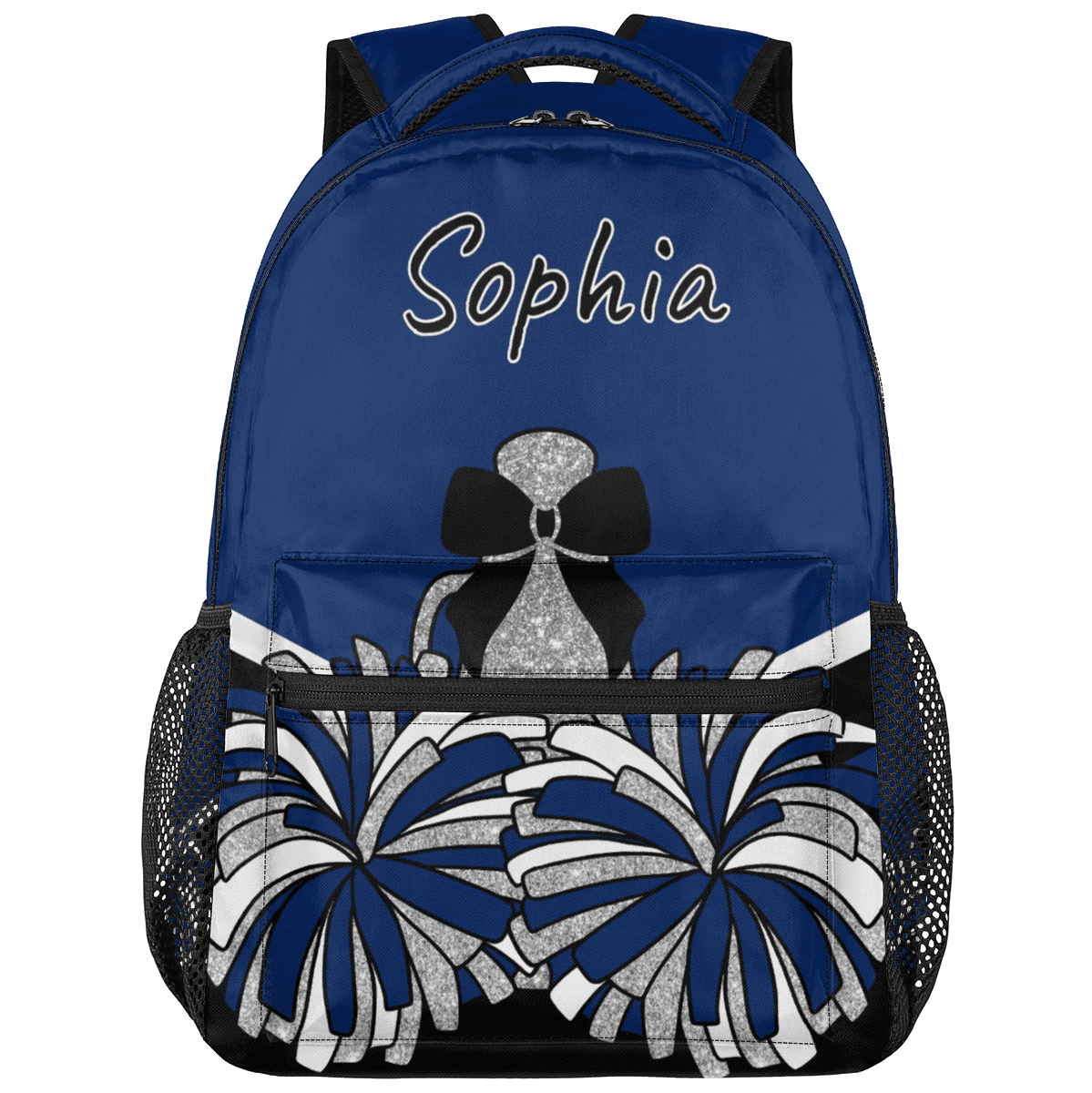 Jiaoprinted Dark Blue Black Personalized Cheer Backpack, Custom ...