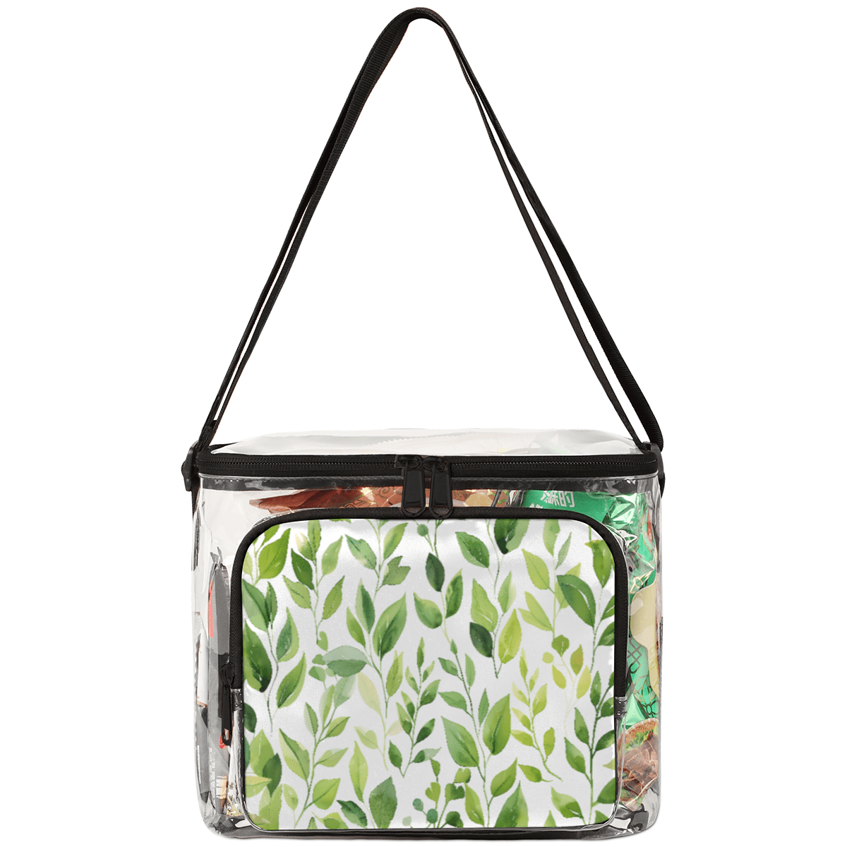 Jiaoprinted Eucalyptus Leaf Clear Lunch Bag, Leaves Reusable Plastic ...