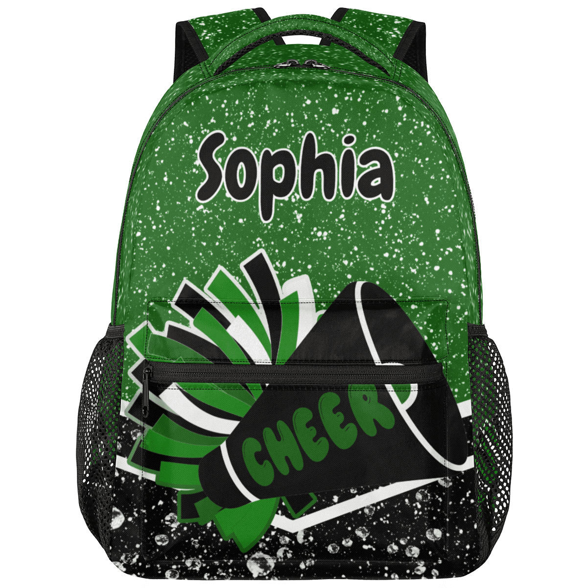 Jiaoprinted Green Black Custom Cheer Backpack, Personalized ...