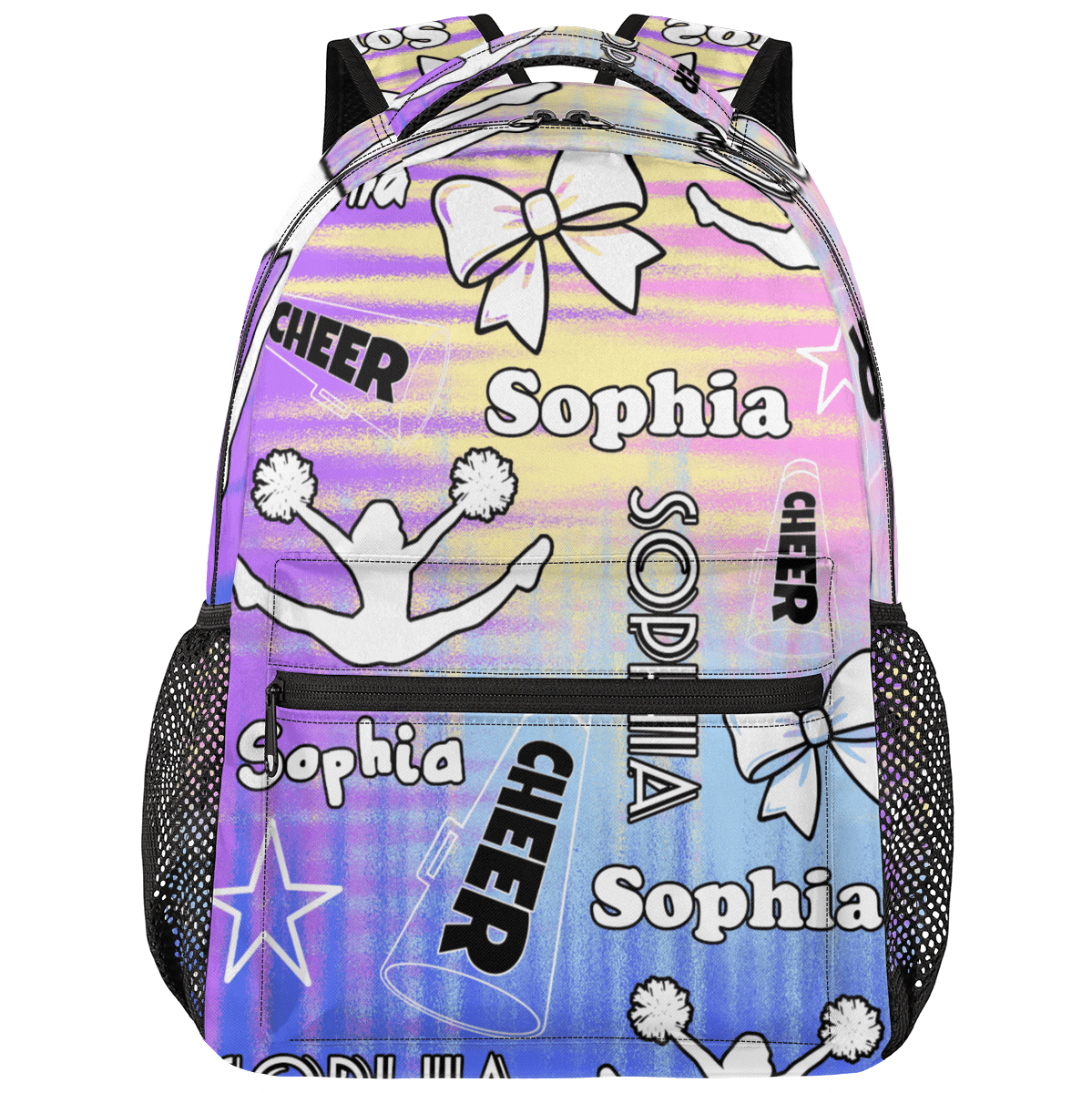 Jiaoprinted Light Purple Blue Custom Cheerleader Backpack Personalized ...