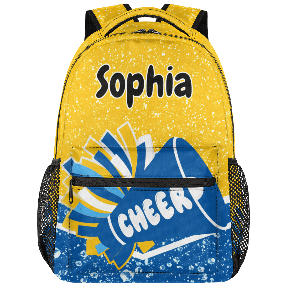 Jiaoprinted Navy Yellow Custom Cheer Backpack, Personalized ...