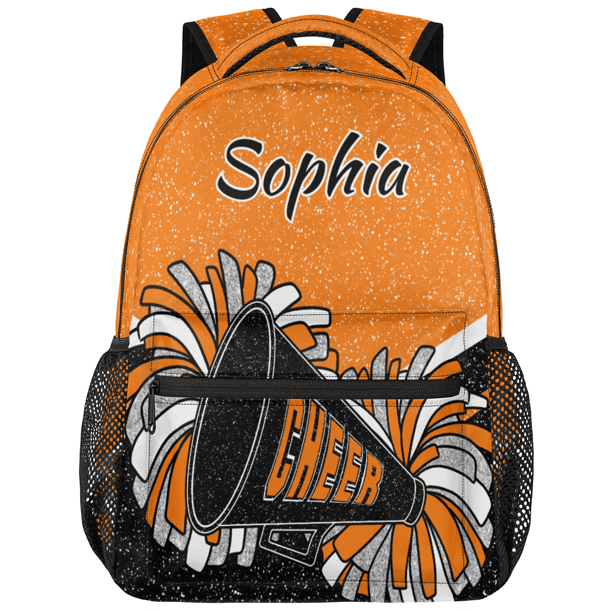 Jiaoprinted Personalized Cheer Backpack for Cheerleader, Orange Black ...
