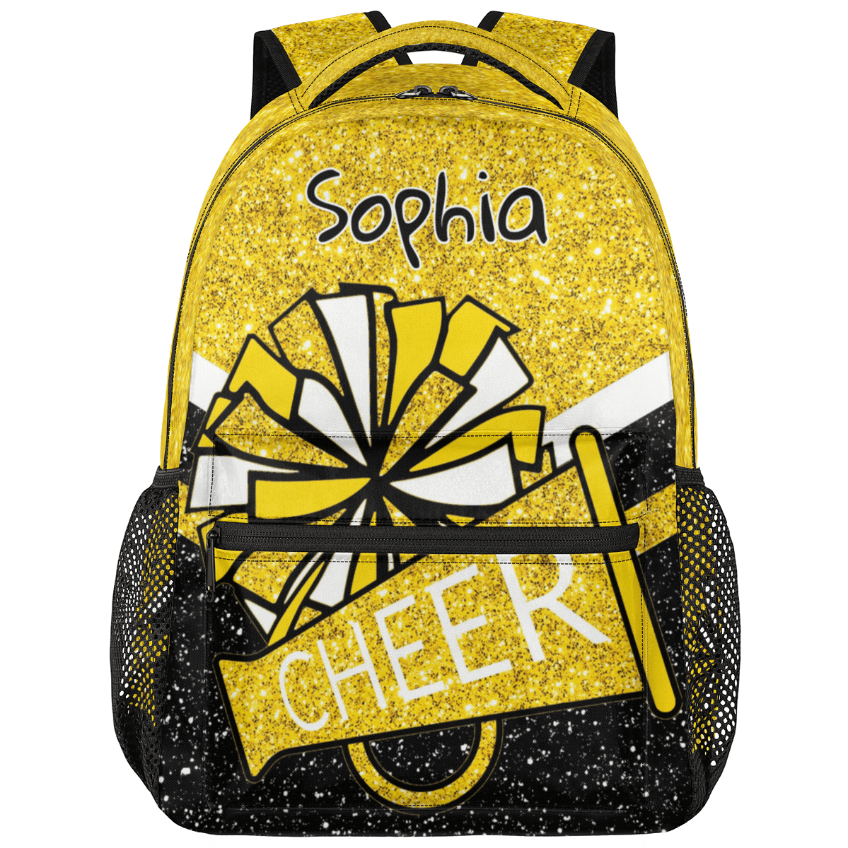 Jiaoprinted Personalized Gold Glitter Cheer Backpack for Cheerleaders ...
