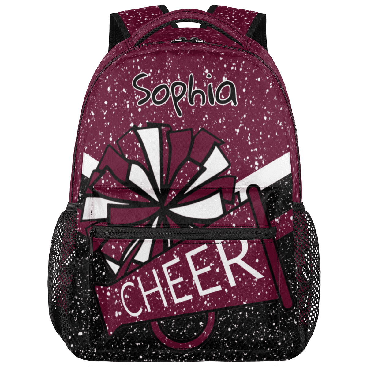 Jiaoprinted Personalized Maroon Glitter Cheer Backpack for Cheerleaders ...