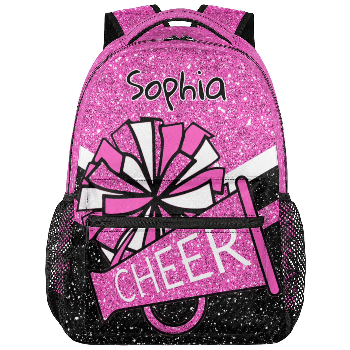 Jiaoprinted Personalized Pink Glitter Cheer Backpack for Cheerleaders ...