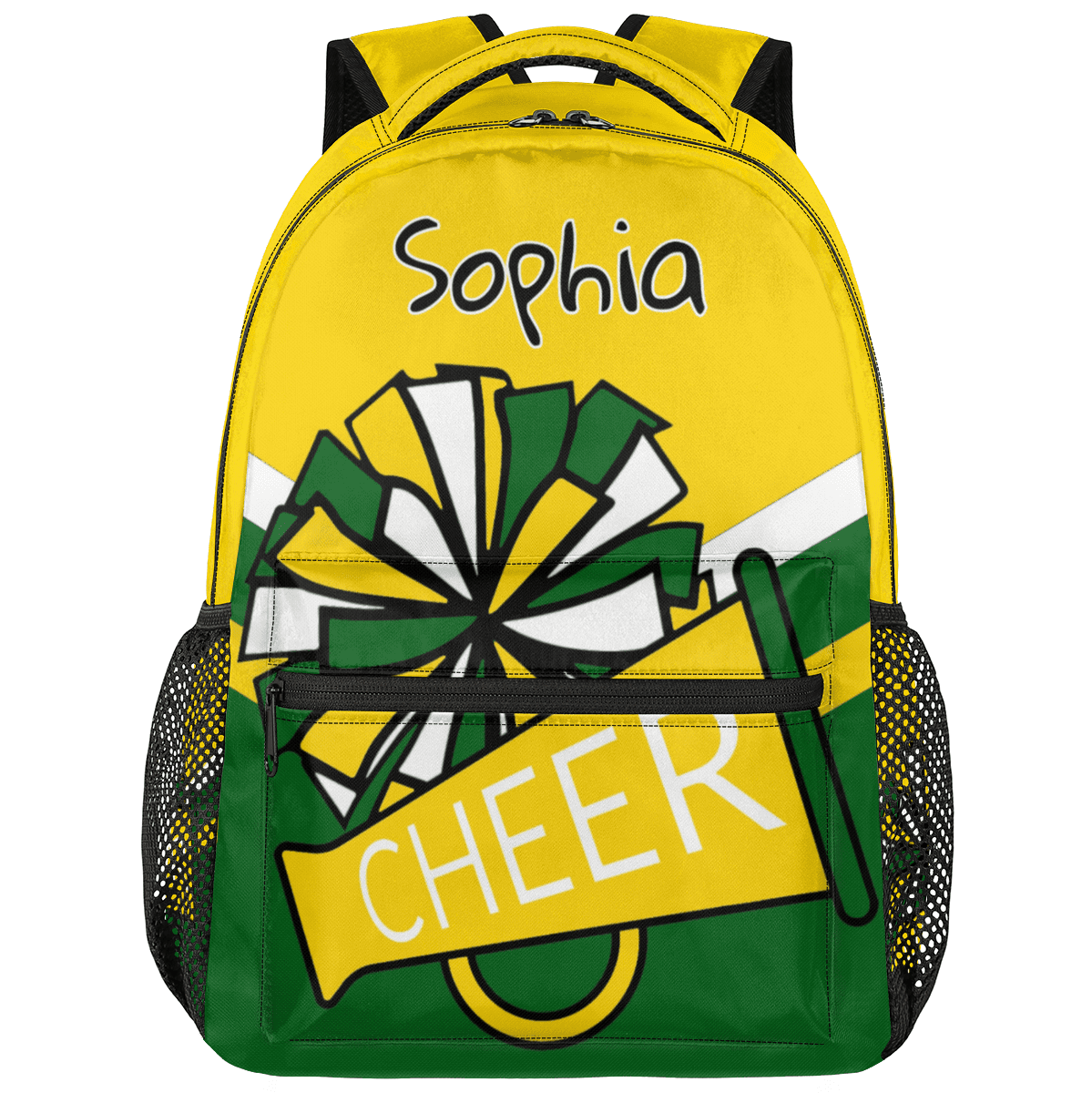 Jiaoprinted Personalized Yellow Green Cheer Backpack for Cheerleaders ...