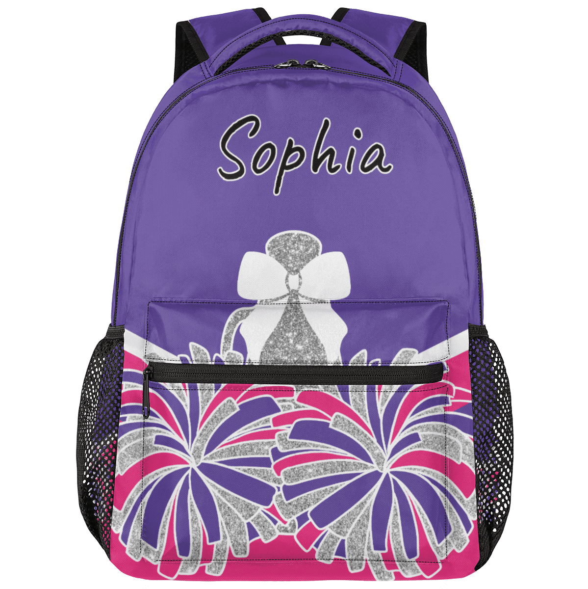Jiaoprinted Pink Purple Personalized Cheer Backpack, Custom ...