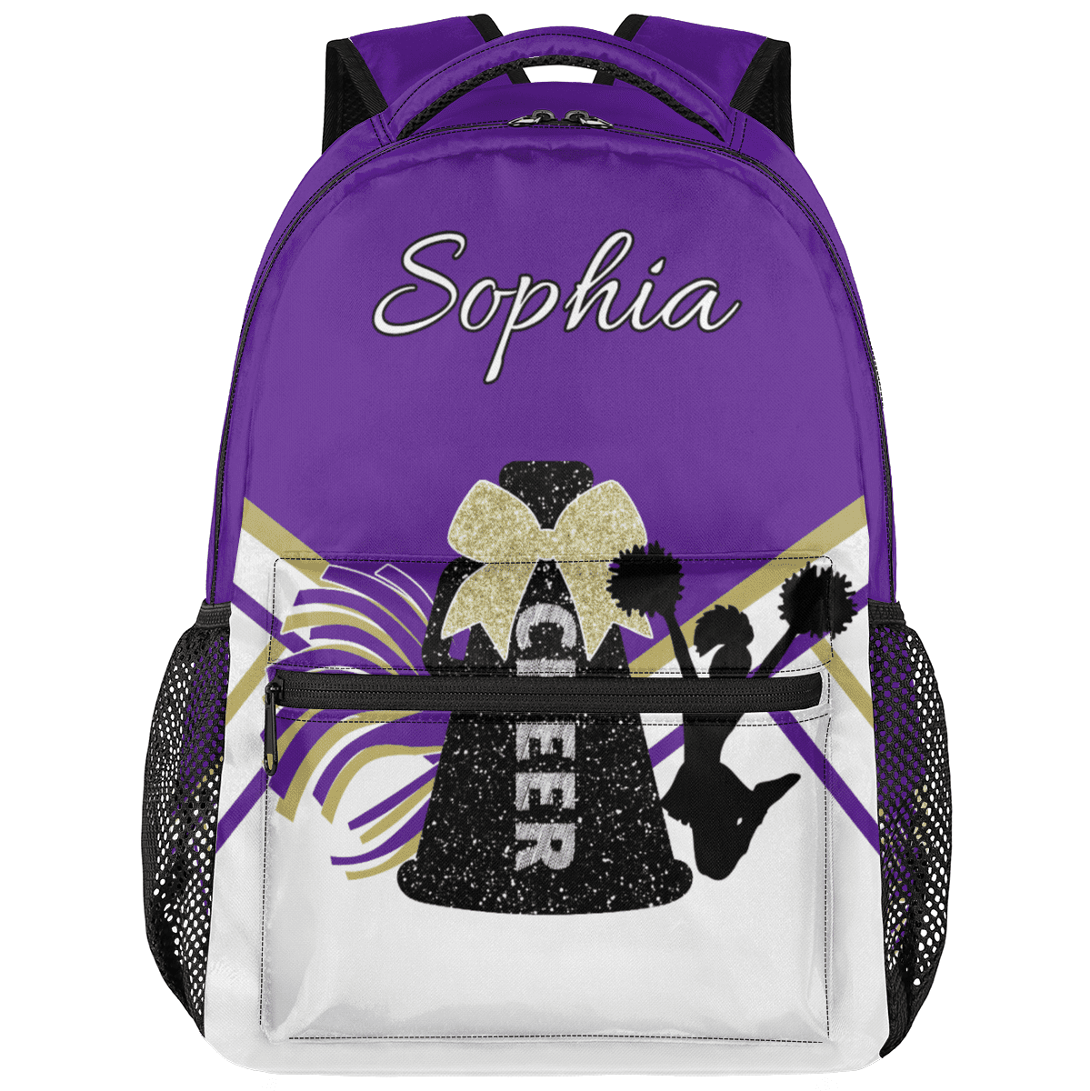 Jiaoprinted Purple Custom Cheer Backpack, Personalized Cheerleading ...