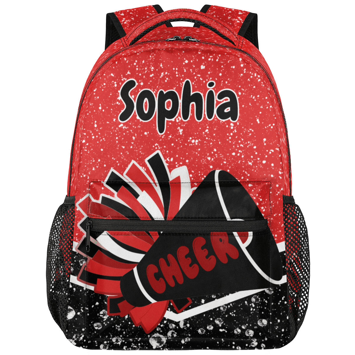 Jiaoprinted Red Black Custom Cheer Backpack, Personalized Cheerleading ...