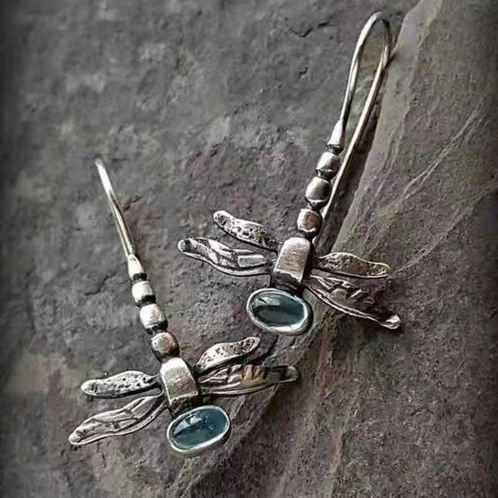 Jiaroswwei 1 Pair Women Earrings Dragonfly Rhinestone Jewelry Vintage ...