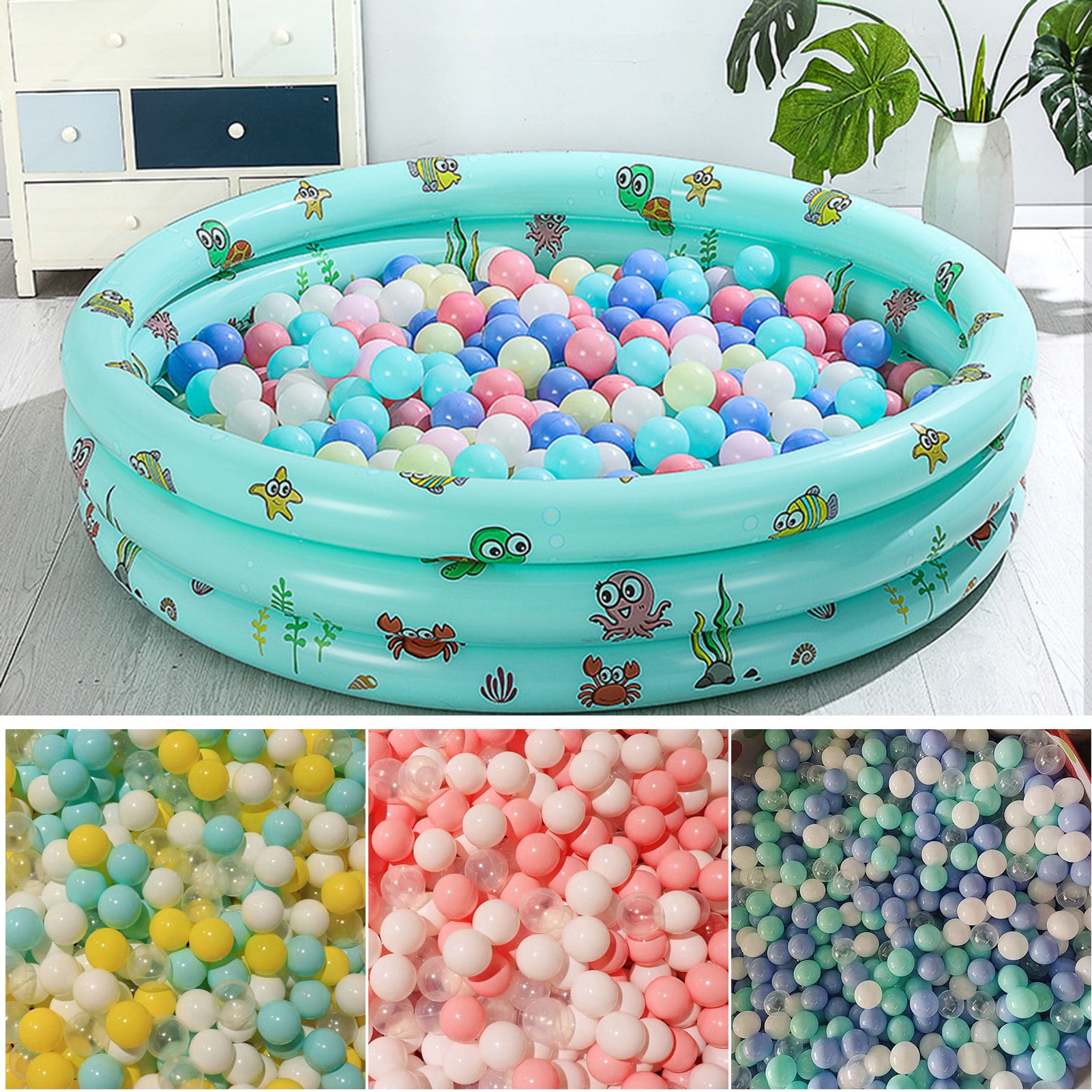 Jiaroswwei 100Pcs Children's Toy Balls Odor-free Elastic Safe Thickened ...