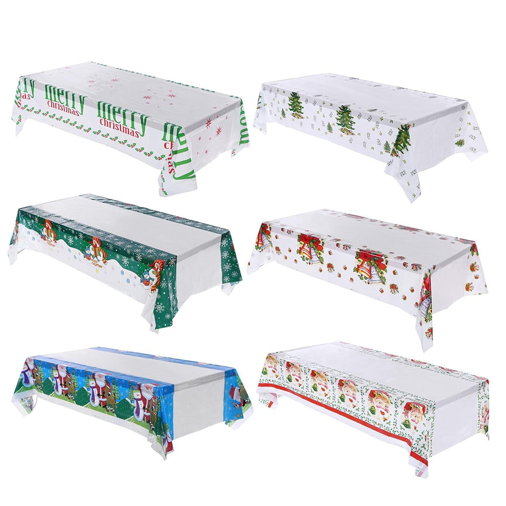 Jiaroswwei 110x180cm Waterproof Santa Snowman Tablecloth Christmas ...