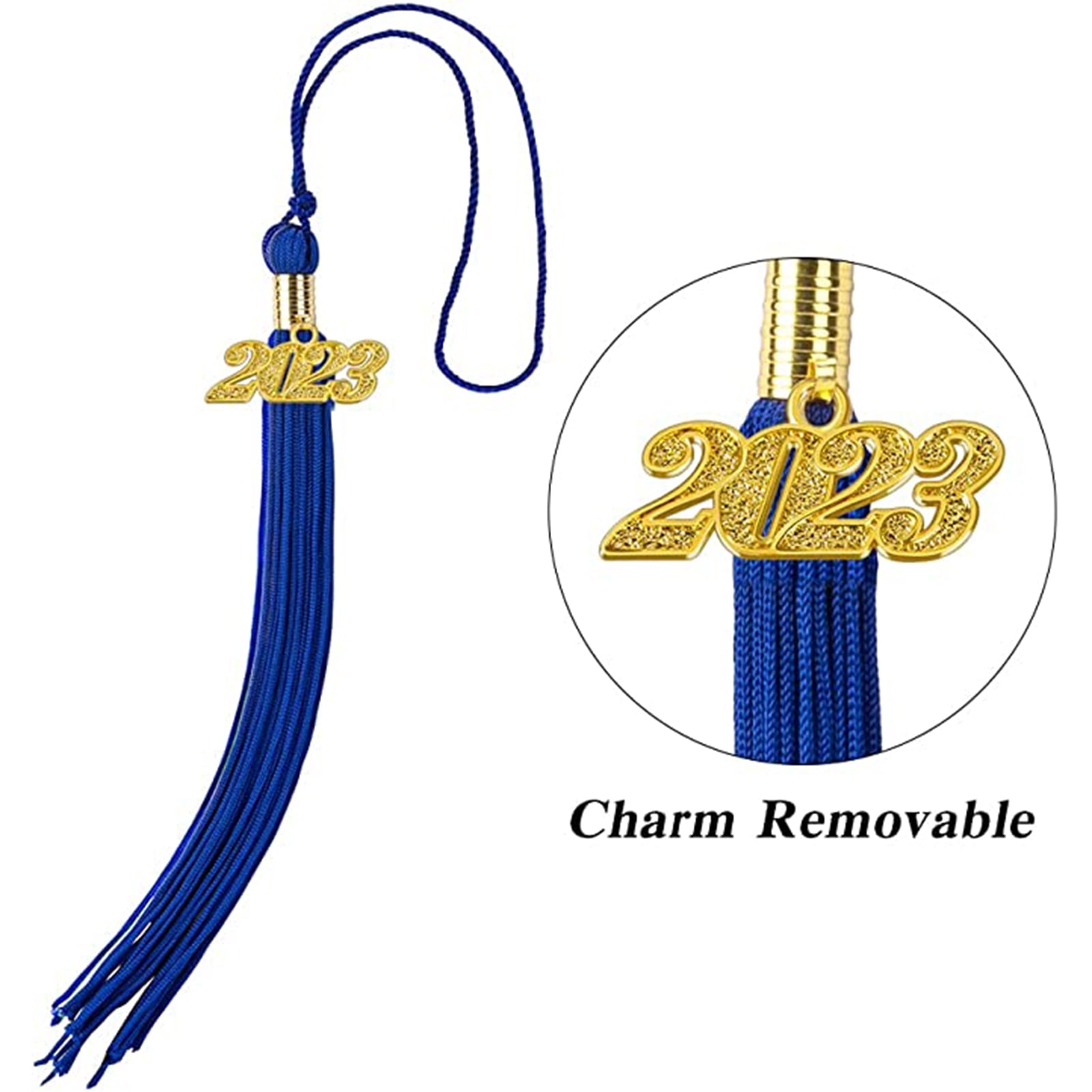 Jiaroswwei 2 Pcs Graduation Hat Tassel Dates Golden Color Shiny ...